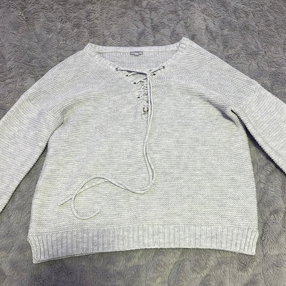 Charlotte Russe | Sweaters | Soft Light Grey Sweater With Stings Along ...